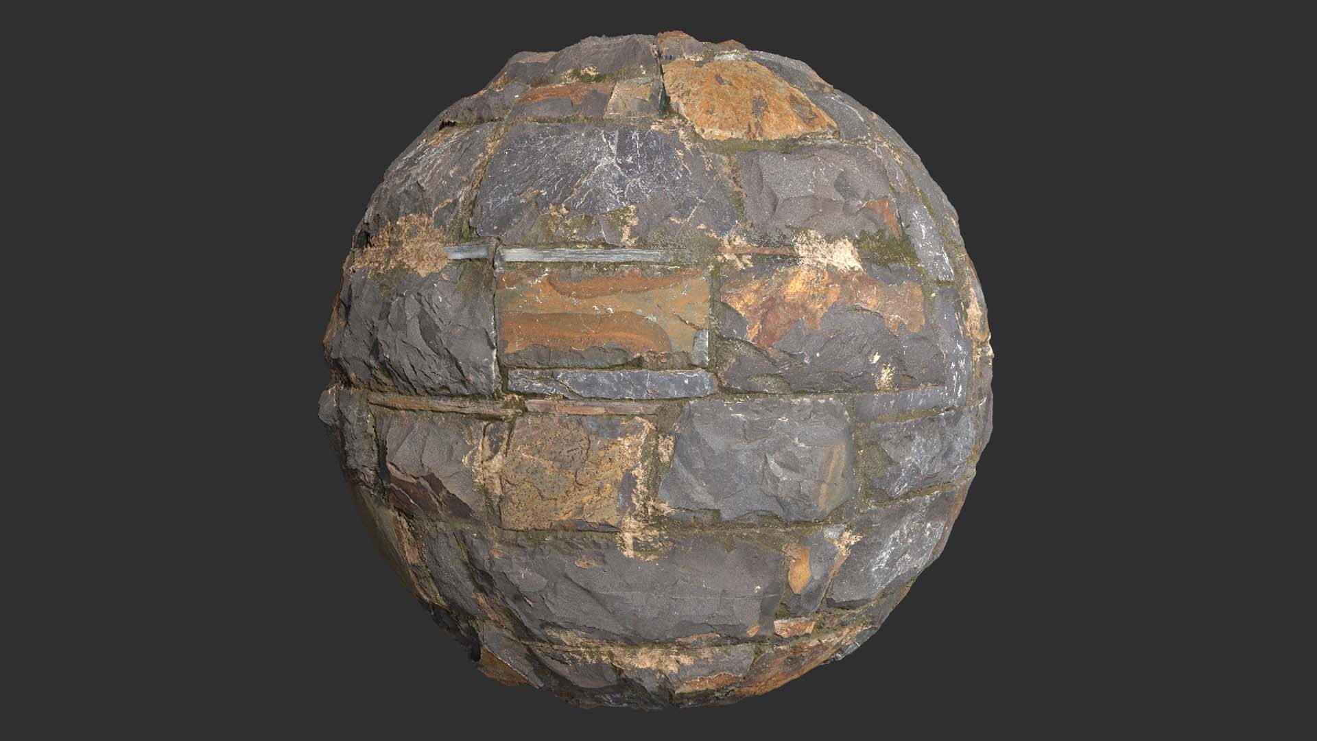 3D Damaged Slate Stone Wall 4k Pbr Texture Model - TurboSquid 2226393
