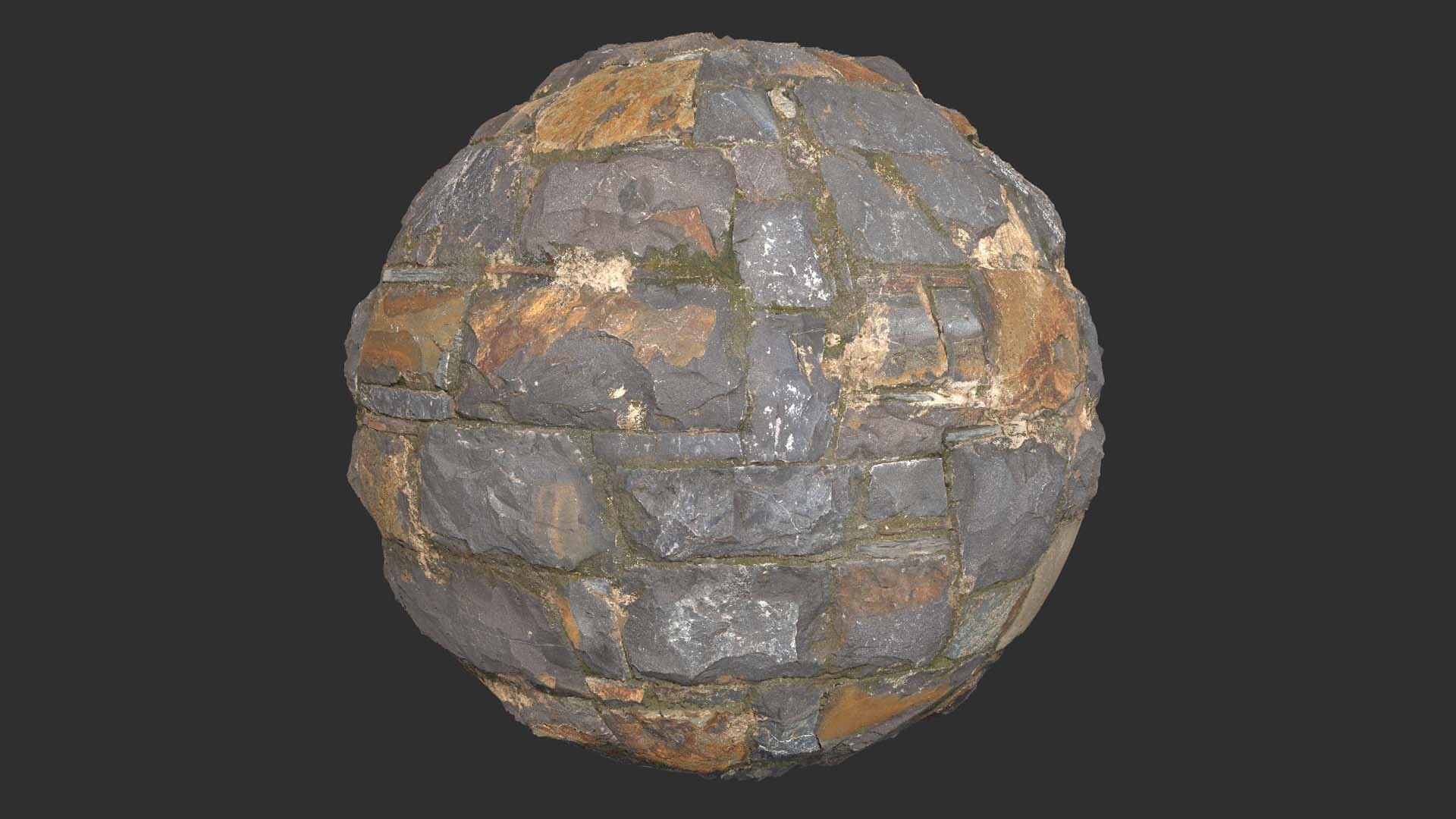 3D Damaged Slate Stone Wall 4k Pbr Texture Model - TurboSquid 2226393