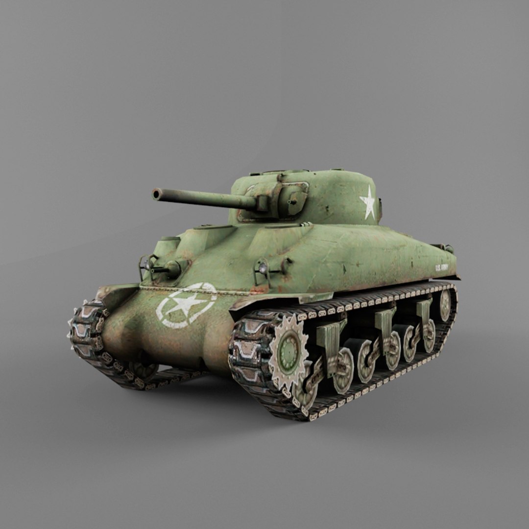 3ds Max M4 Sherman Wwii