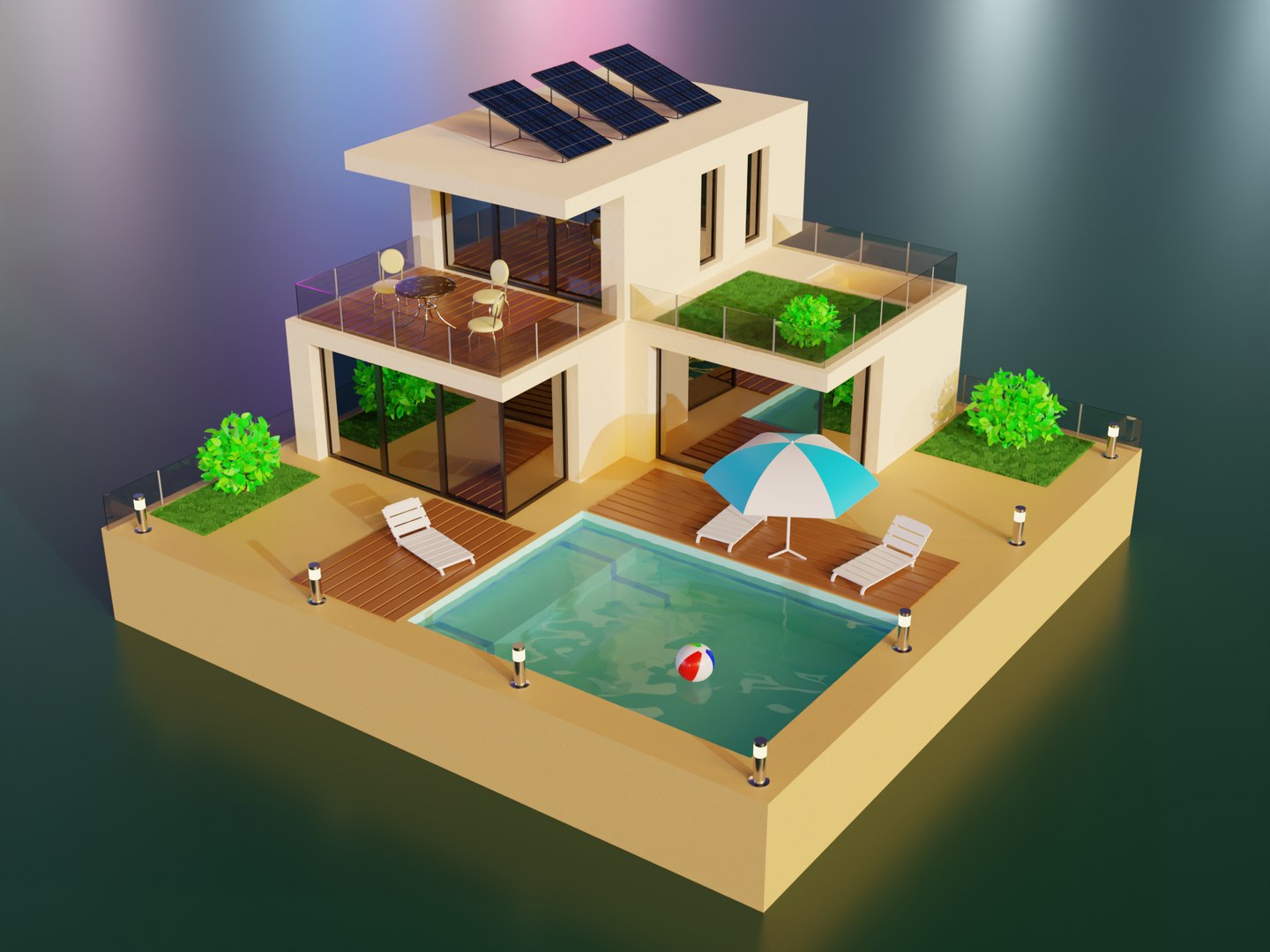 Modern House Scene 3D Model - TurboSquid 1739736