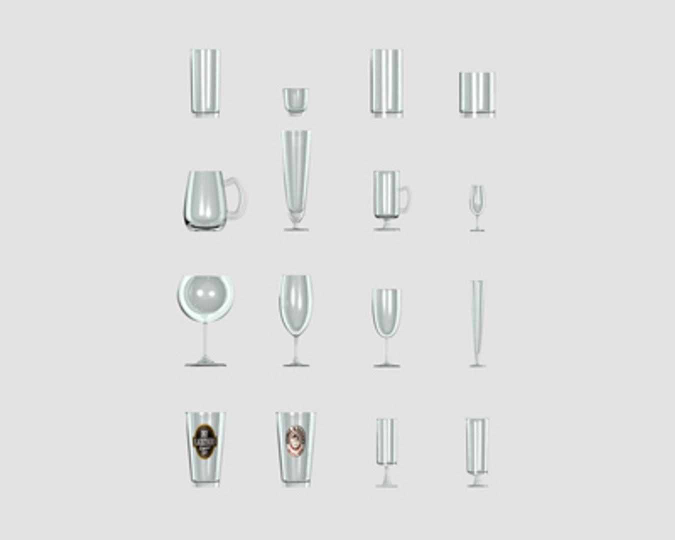 Glassware Pint Glass 3d Model