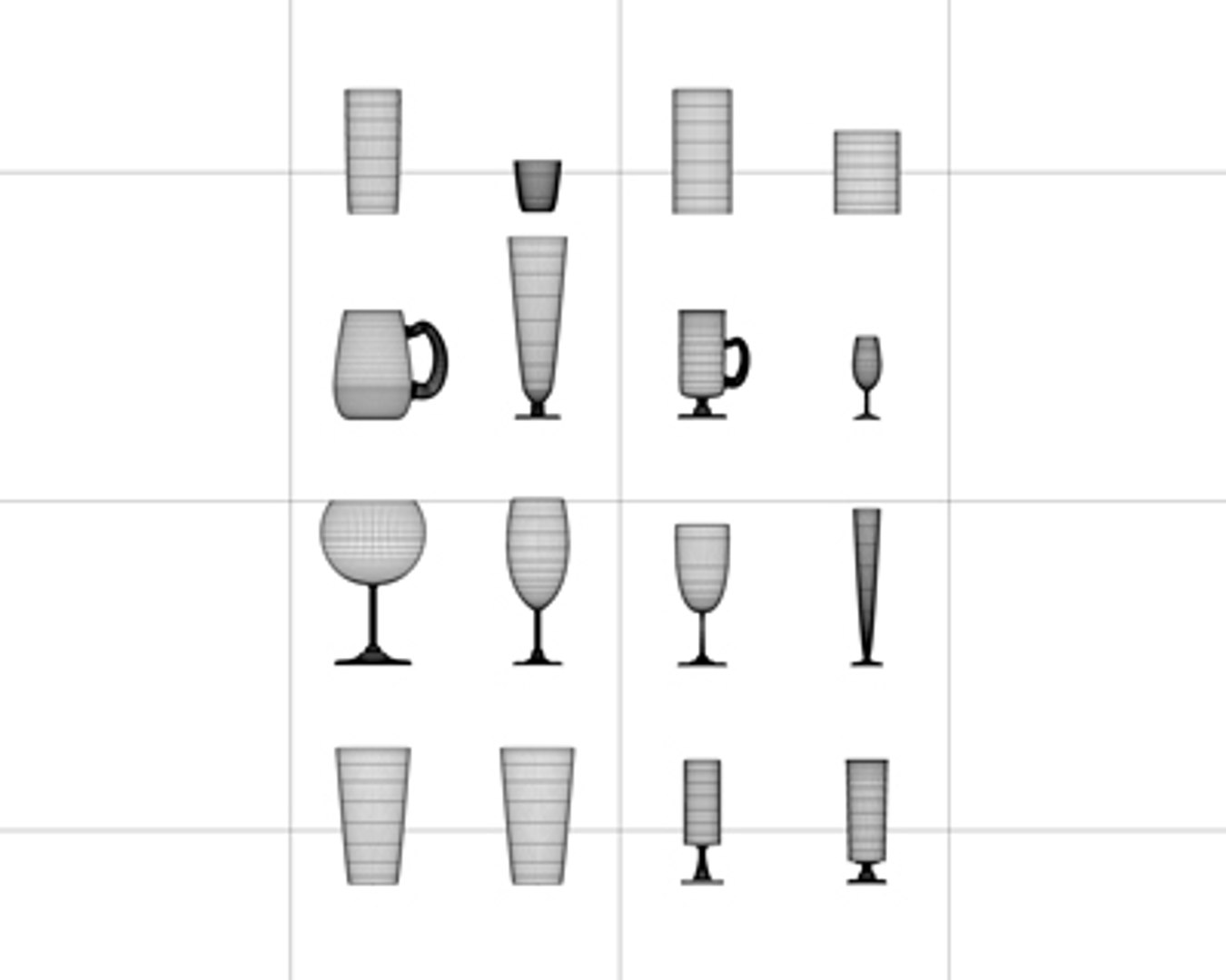 Glassware Pint Glass 3d Model