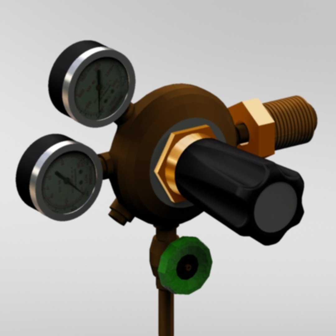 pressure cylinder regulator gas 3d model