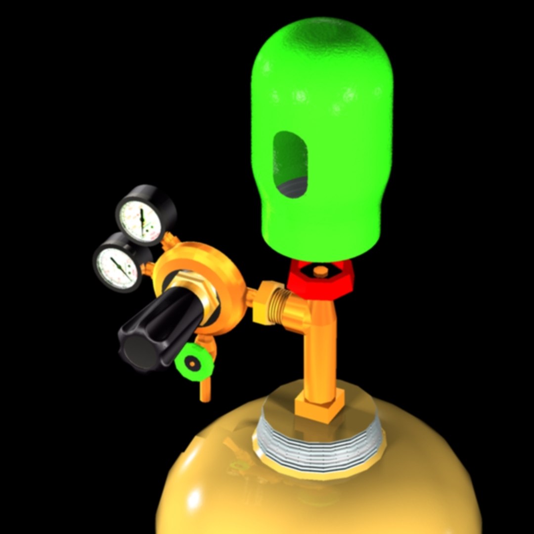 pressure cylinder regulator gas 3d model