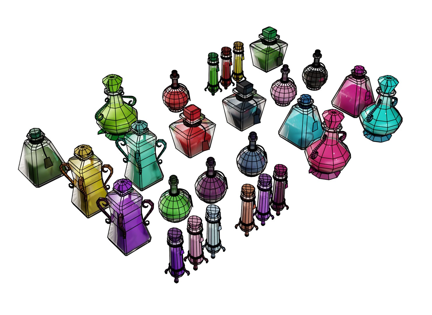 3D Low Poly Potion Bottle Asset - TurboSquid 1973757