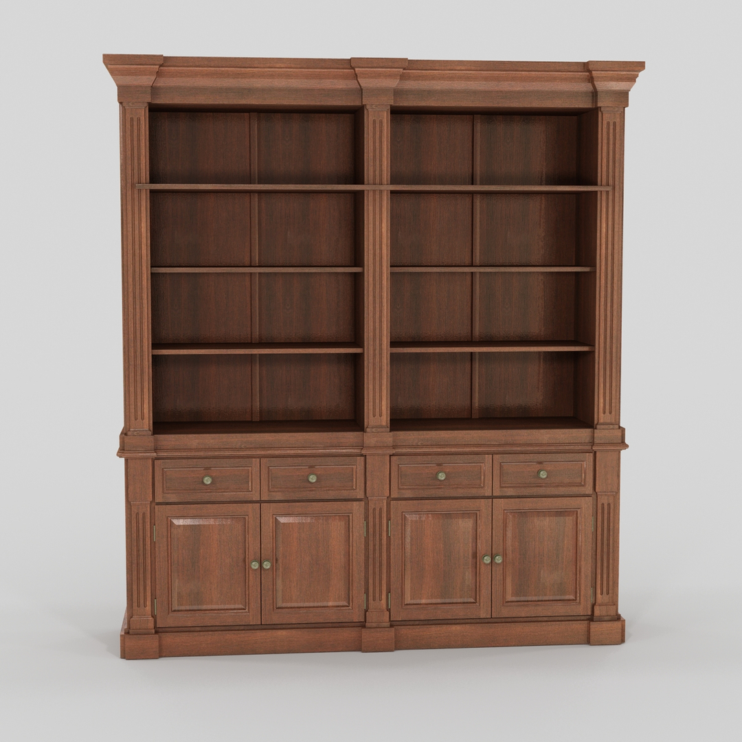 classic bookcase 3d model
