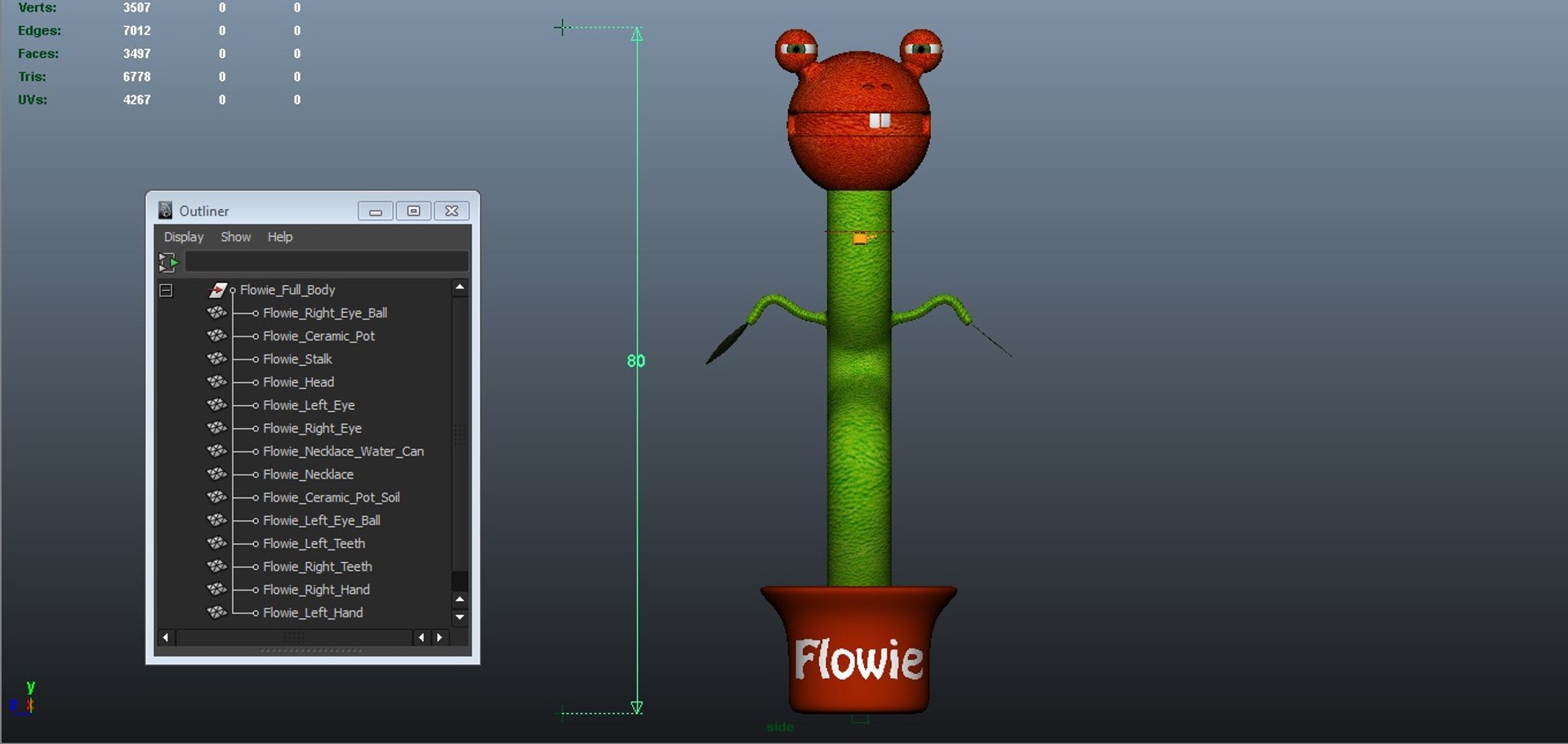 Cartoon Plant Flowie 3d Model