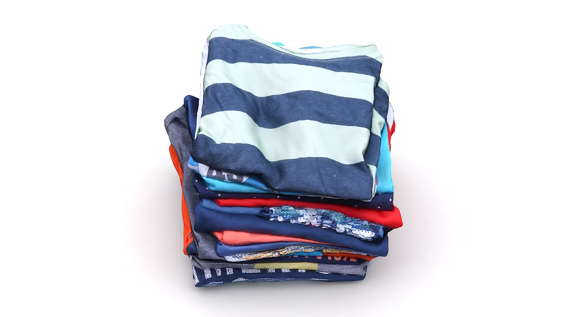 Pile Folded T-shirts 3D Model - TurboSquid 1445564