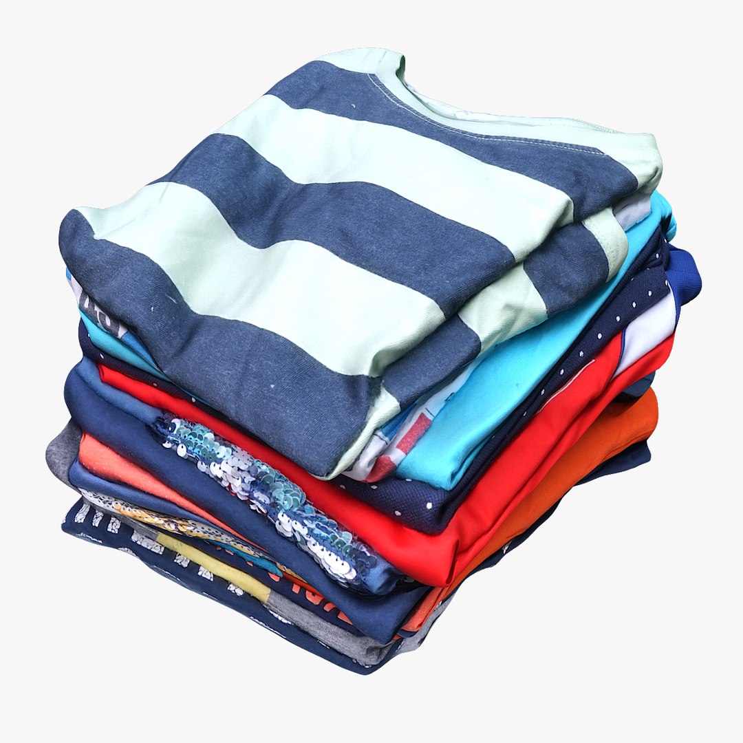 Pile Folded T-shirts 3D Model - TurboSquid 1445564