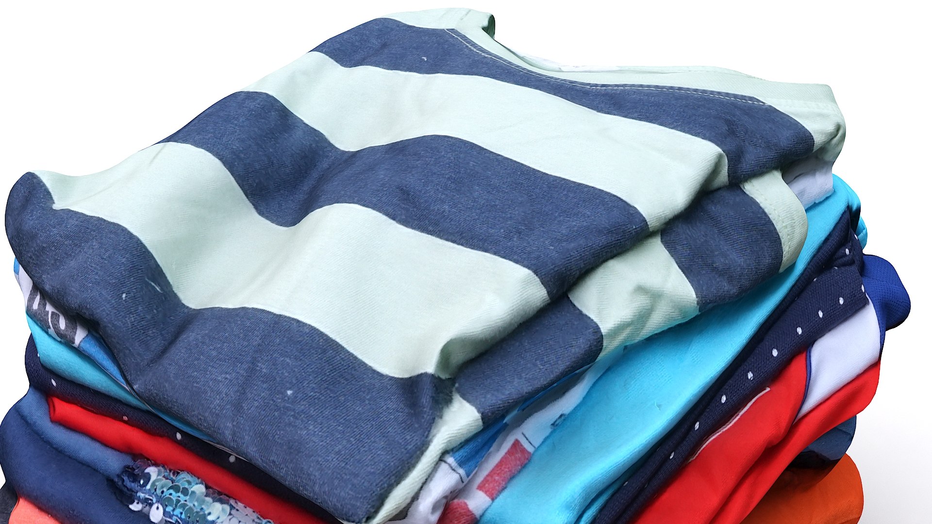 Pile Folded T-shirts 3D Model - TurboSquid 1445564