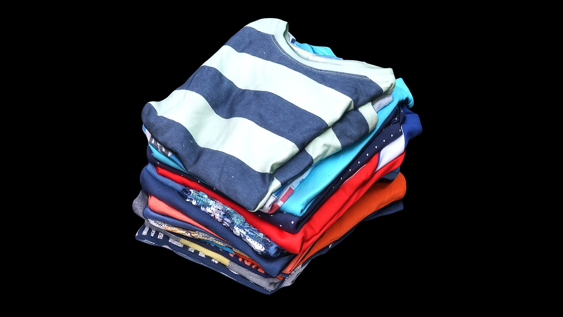Pile Folded T-shirts 3D Model - TurboSquid 1445564