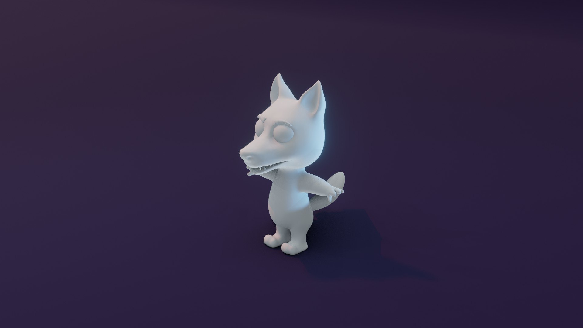 Cartoon Wolf Animated And Rigged Base Mesh 3D Model 3D Model ...