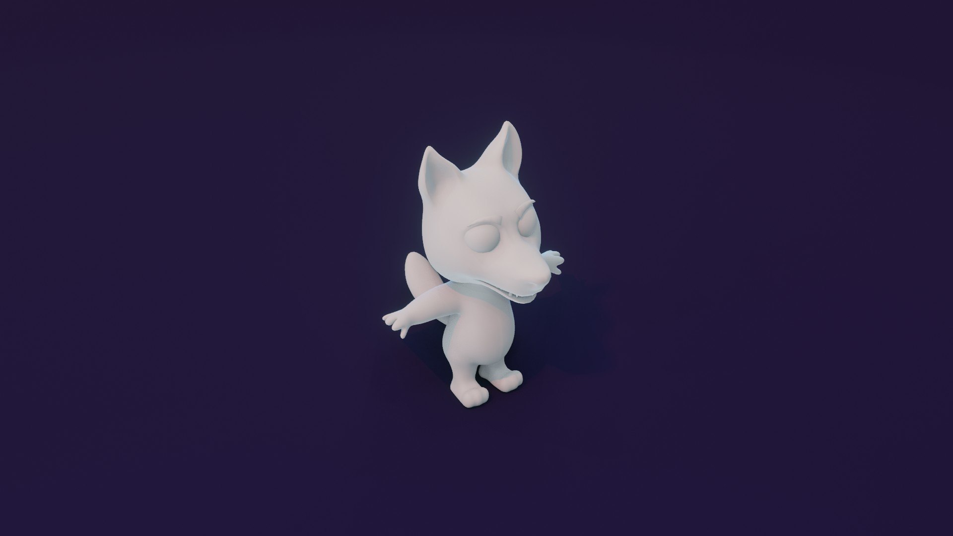 Cartoon Wolf Animated And Rigged Base Mesh 3D Model 3D Model ...