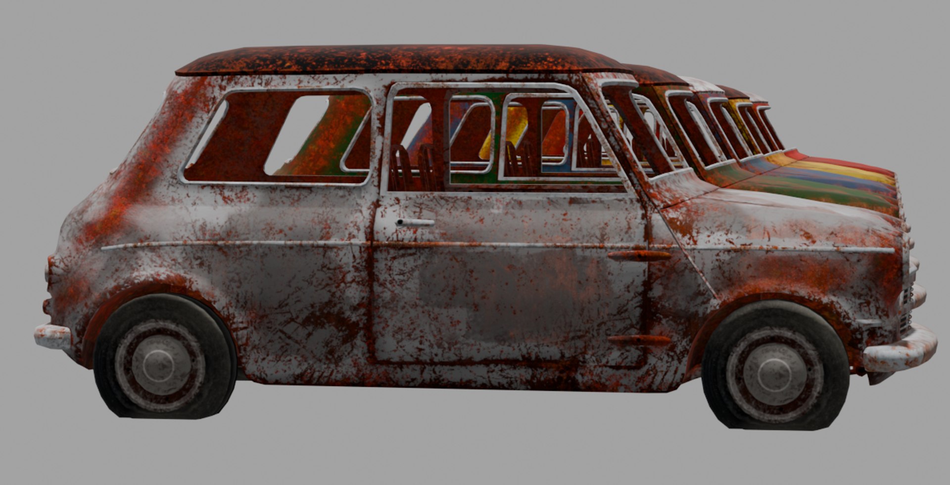 3D Model Old Rusted Cars - TurboSquid 2208188