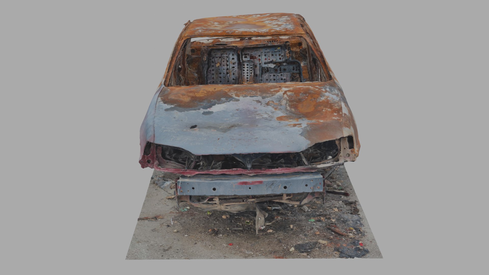 3D Model Old Rusted Cars - TurboSquid 2208188