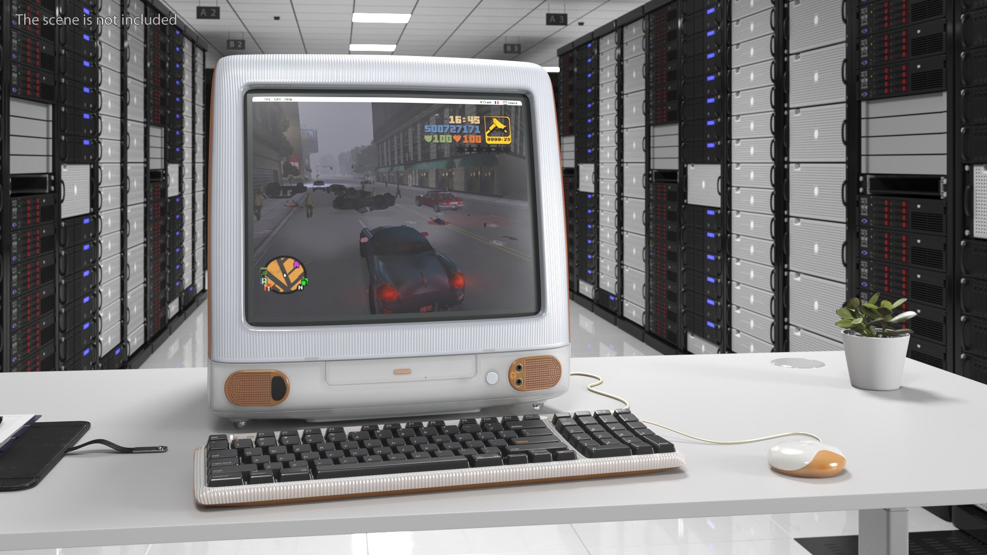 3D Retro Orange Desktop Computer With Stickers - TurboSquid 2383035