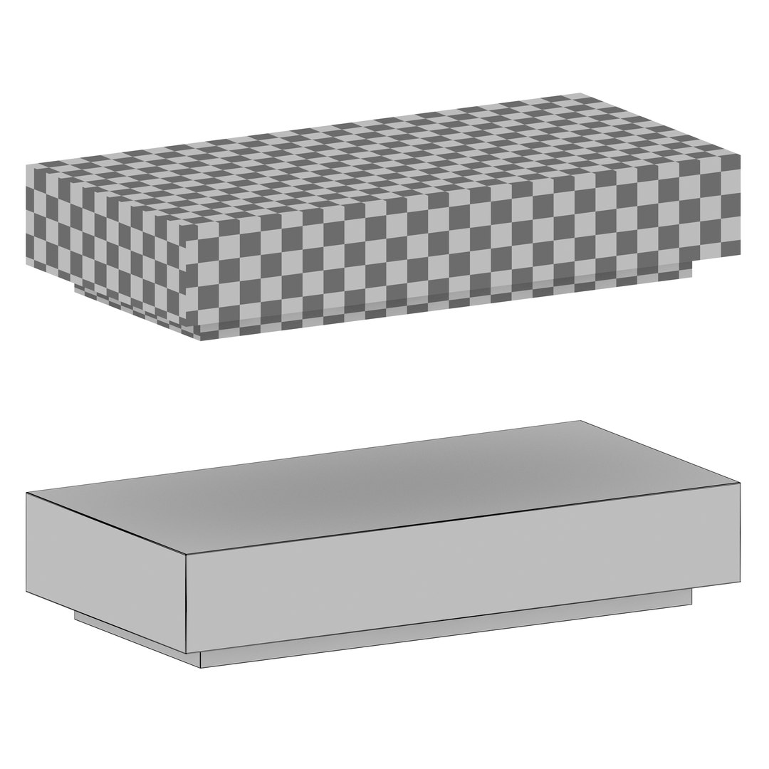 3D Model Stone Coffee Table Rectangular - TurboSquid 1654746