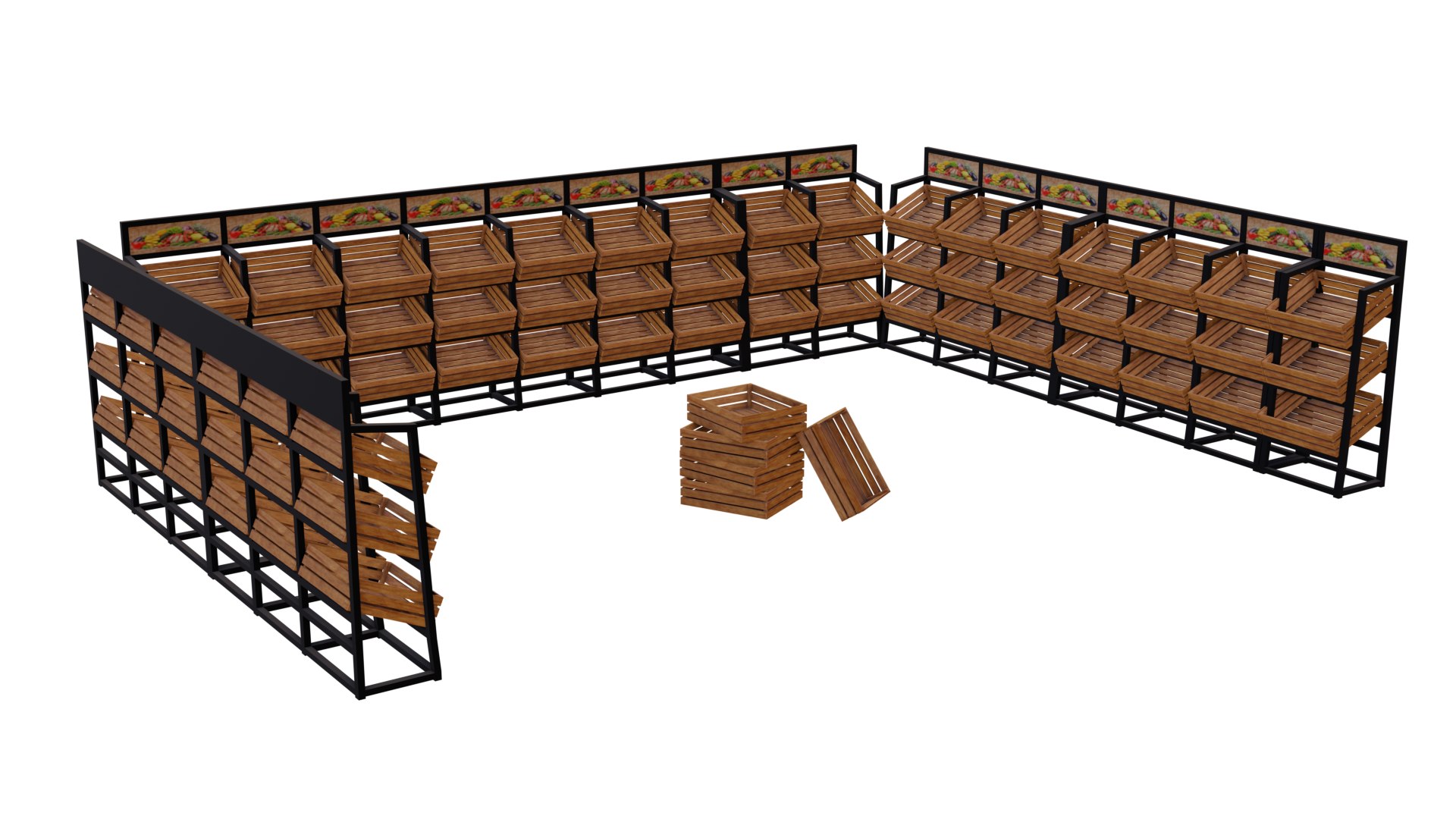 3D Fruit Shelf - Fruit Boxes - TurboSquid 1921715