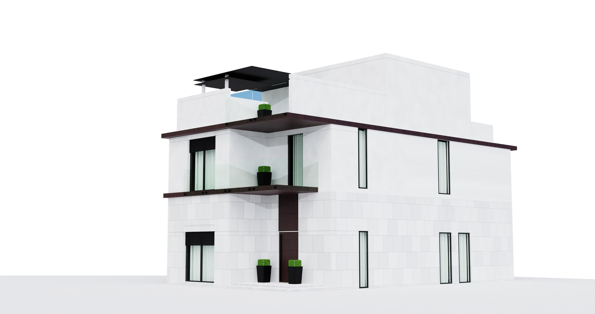 Modern Twin Villa 02 3D Model - TurboSquid 2037734