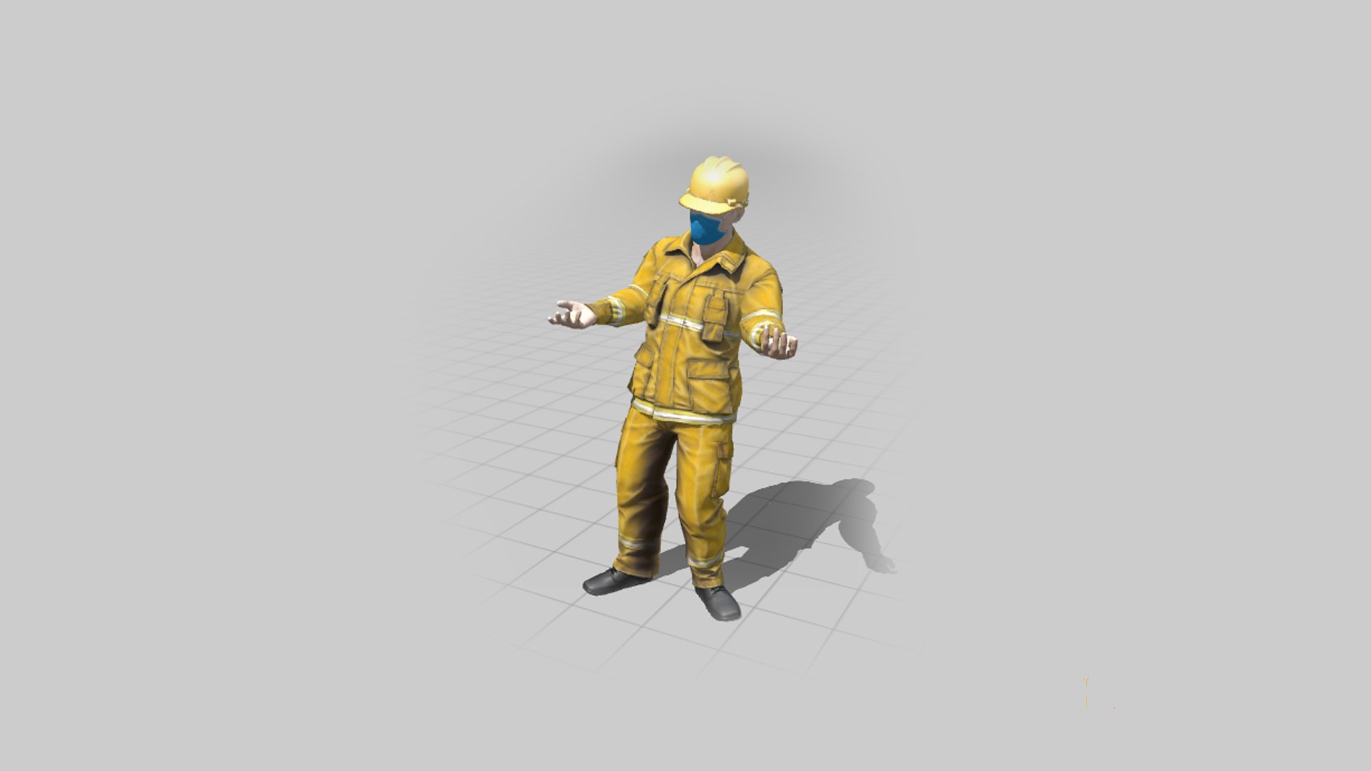 3D Man firefighter with mask model - TurboSquid 1902354