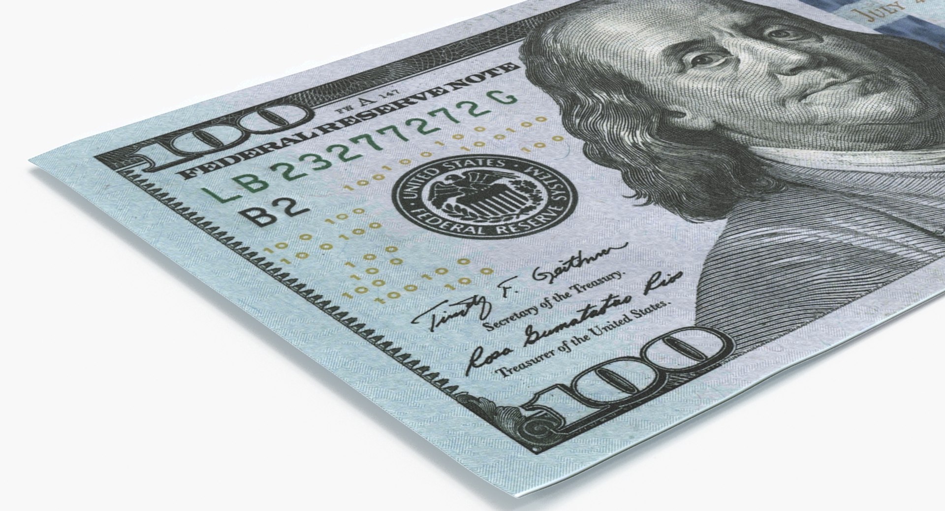 New 100 Dollar Bill 3D Model - TurboSquid 1230788