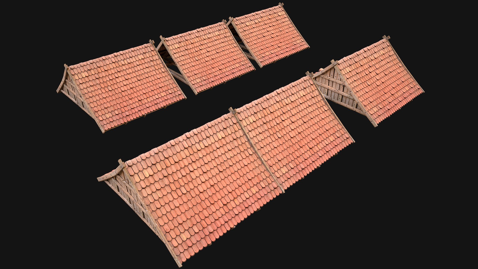 Medieval Tile Roof Modular 3D - TurboSquid 2140014