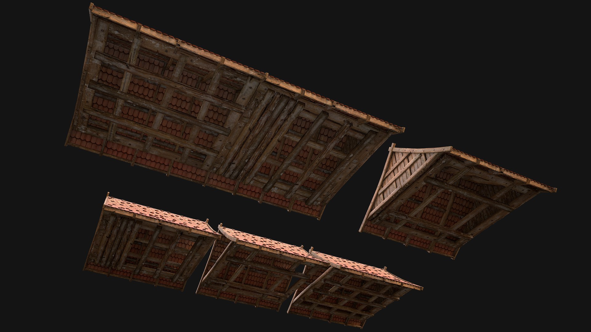 Medieval Tile Roof Modular 3D - TurboSquid 2140014