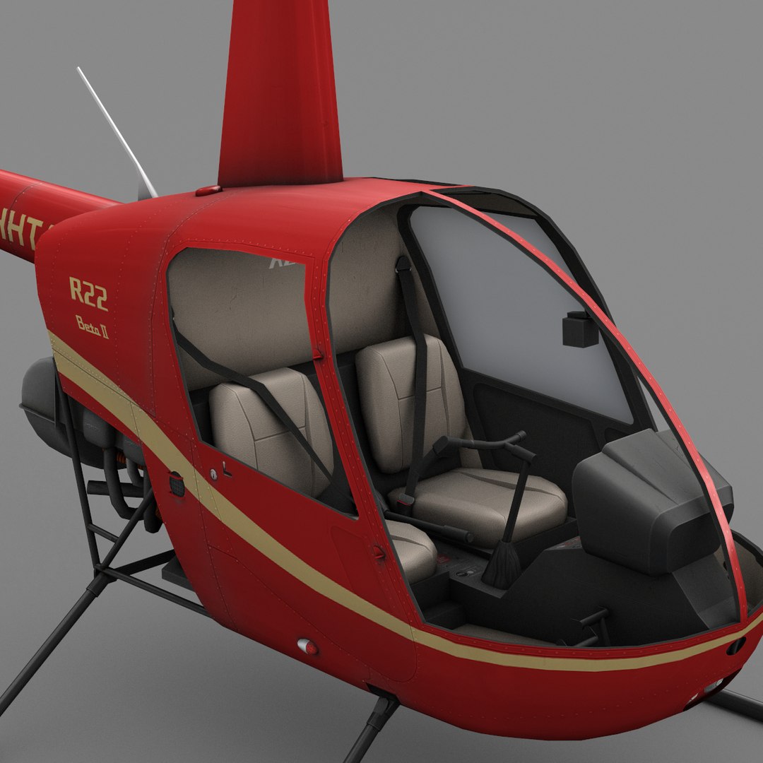 3dsmax Low-poly Robinson R22
