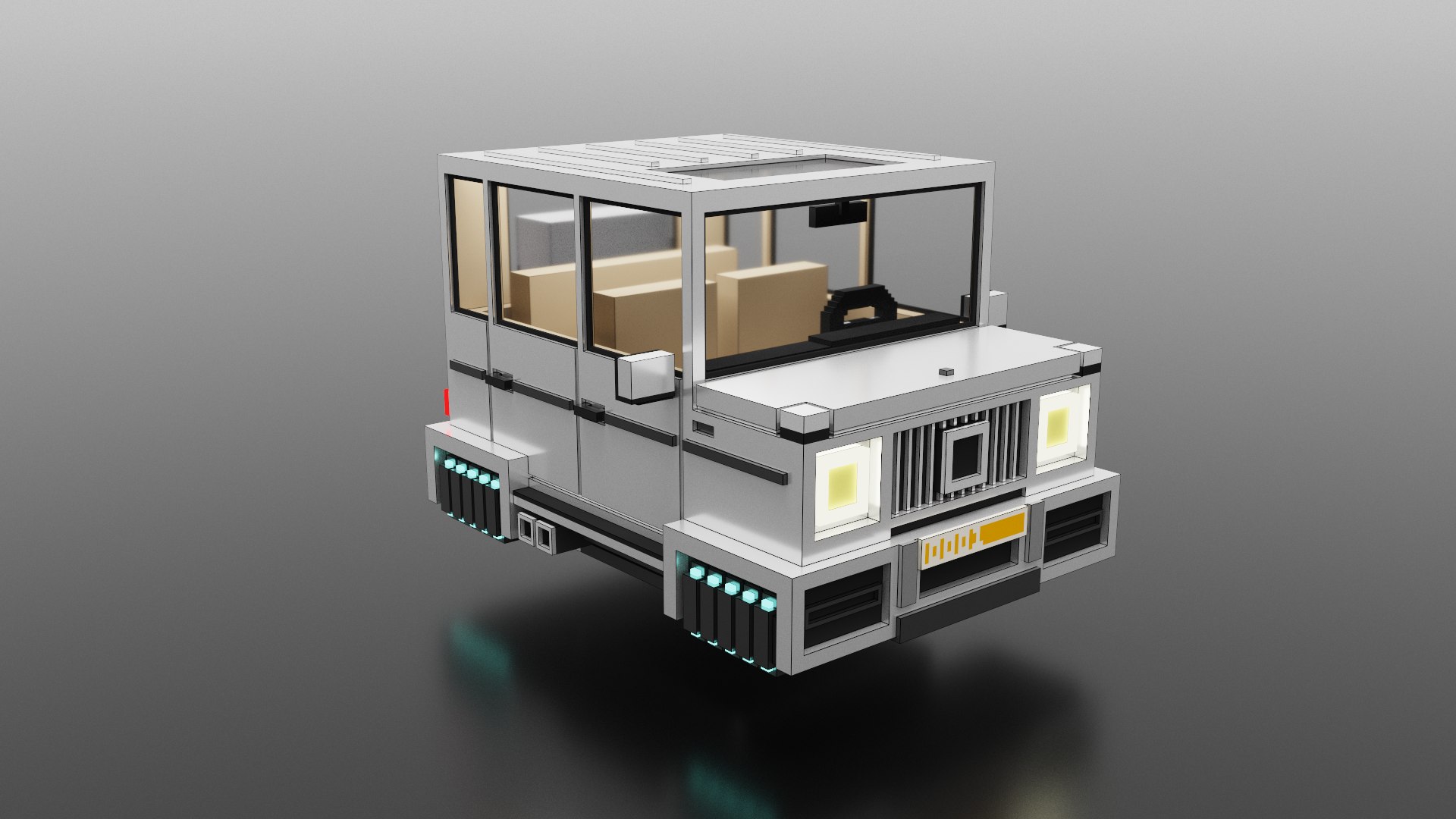 Voxel 3D Model 0001 Cute Flying Car Model - TurboSquid 1989015