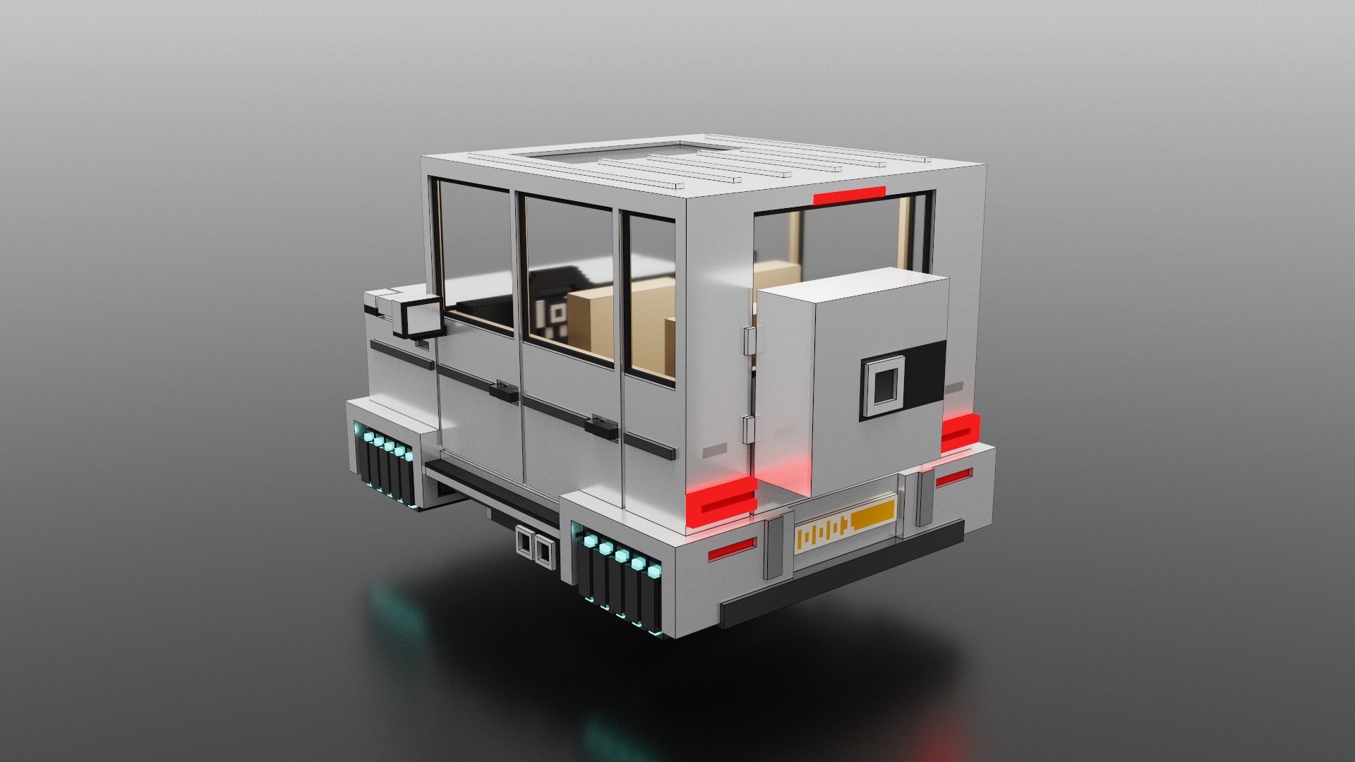 Voxel 3D Model 0001 Cute Flying Car Model - TurboSquid 1989015