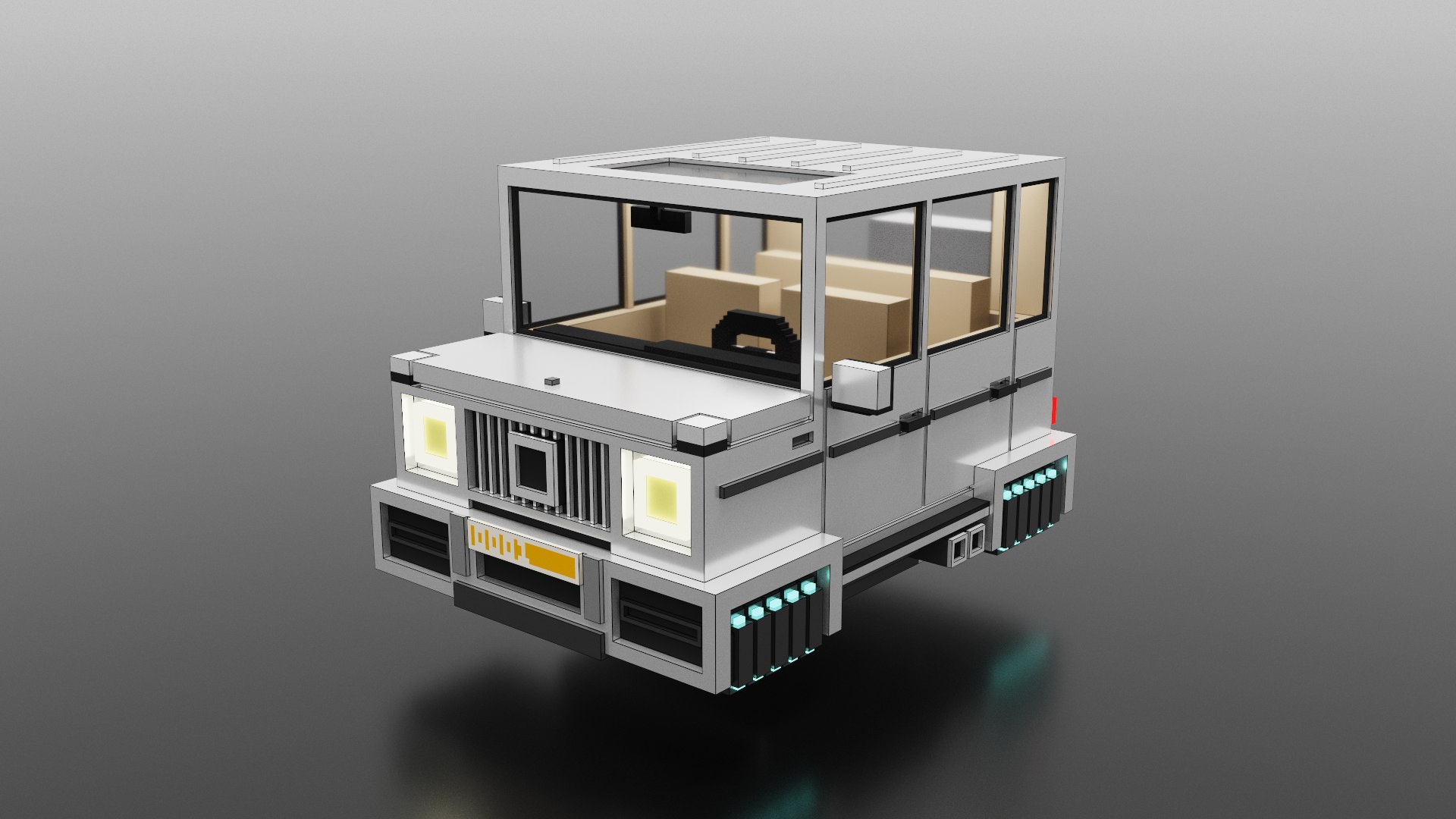 Voxel 3D Model 0001 Cute Flying Car Model - TurboSquid 1989015