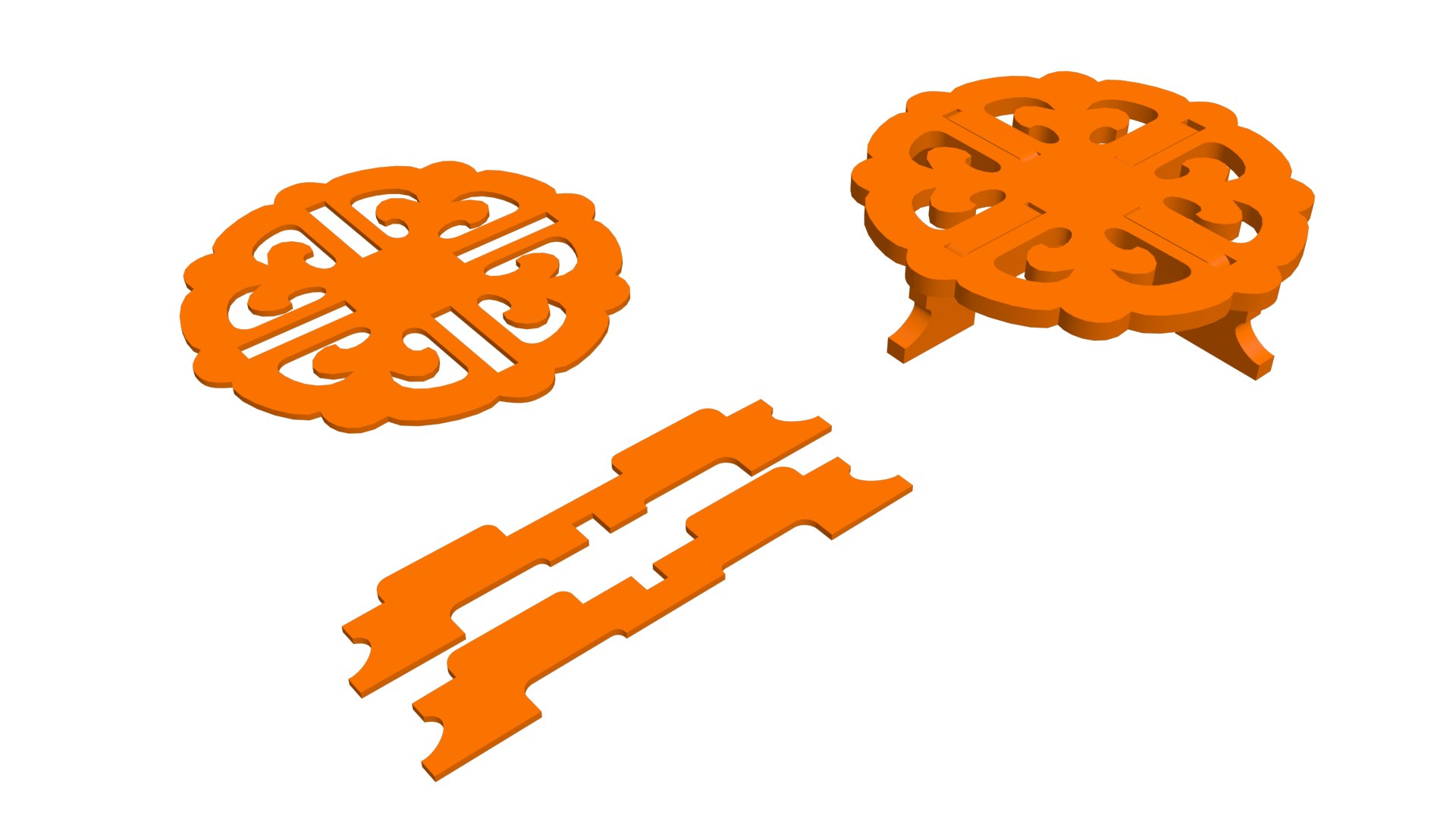 3D Teapoy Table Puzzle model - TurboSquid 1723814