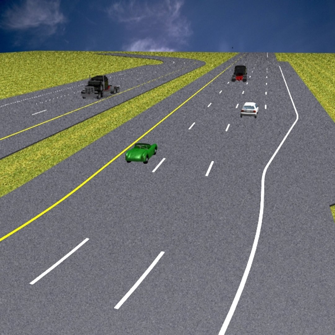 3d Model Basic Highway Set Road