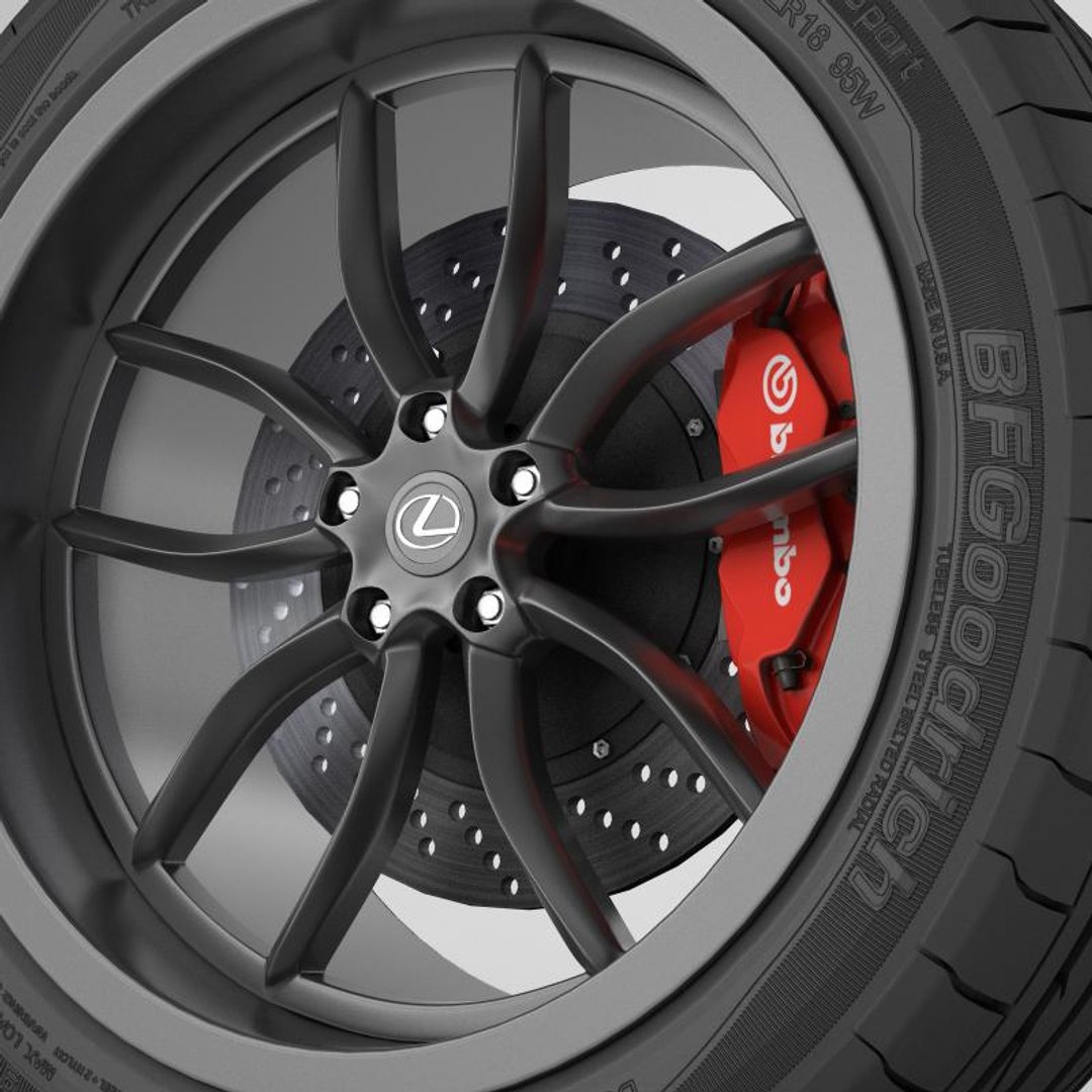 lexus rim tyre 3d model