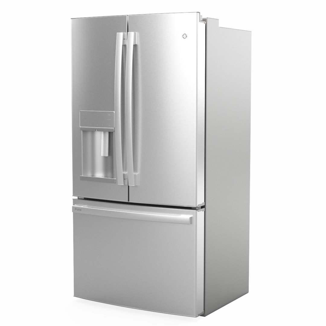 3D GE Profile French-Door Refrigerator PYE22KYNFS - TurboSquid 2087845