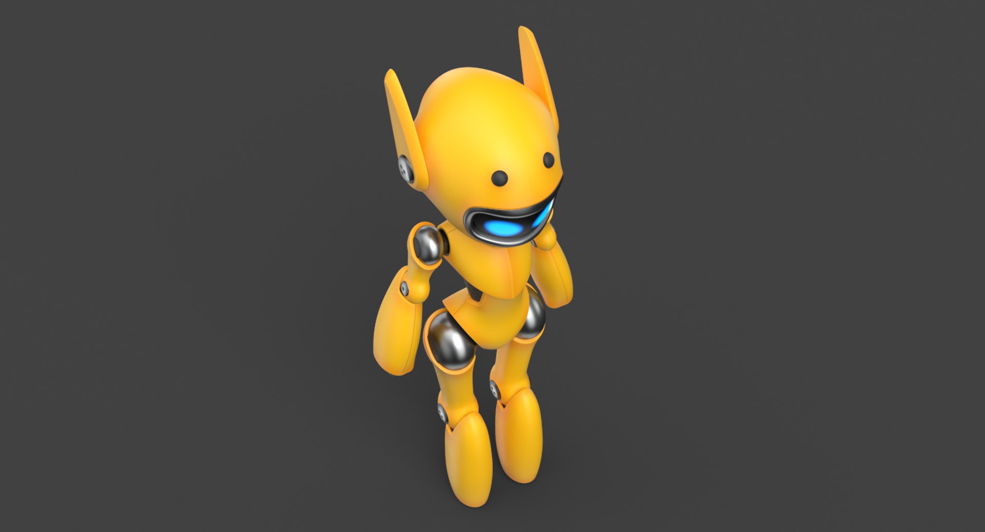 Cute Robot Yellow Model - TurboSquid 1283069