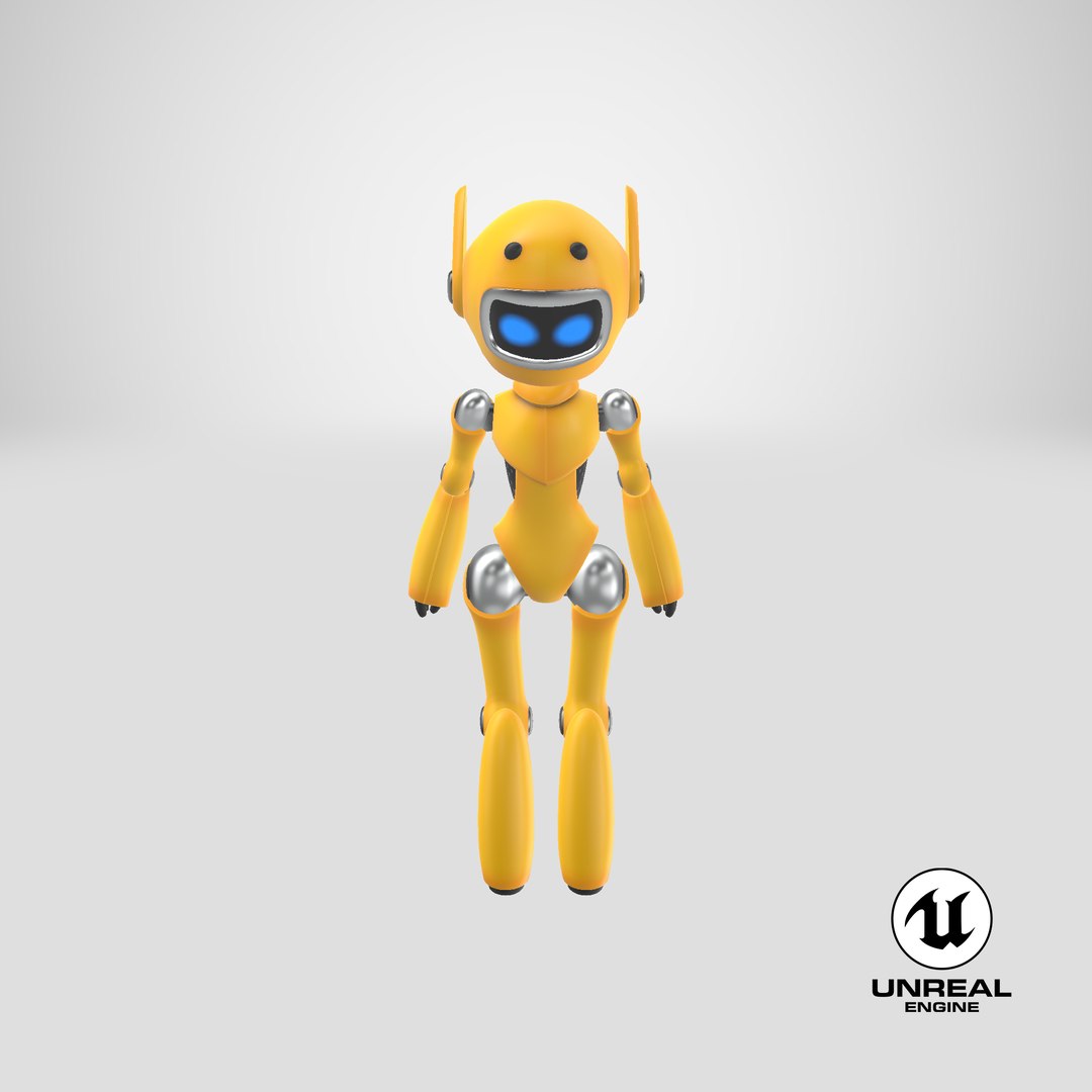 Cute Robot Yellow Model - TurboSquid 1283069