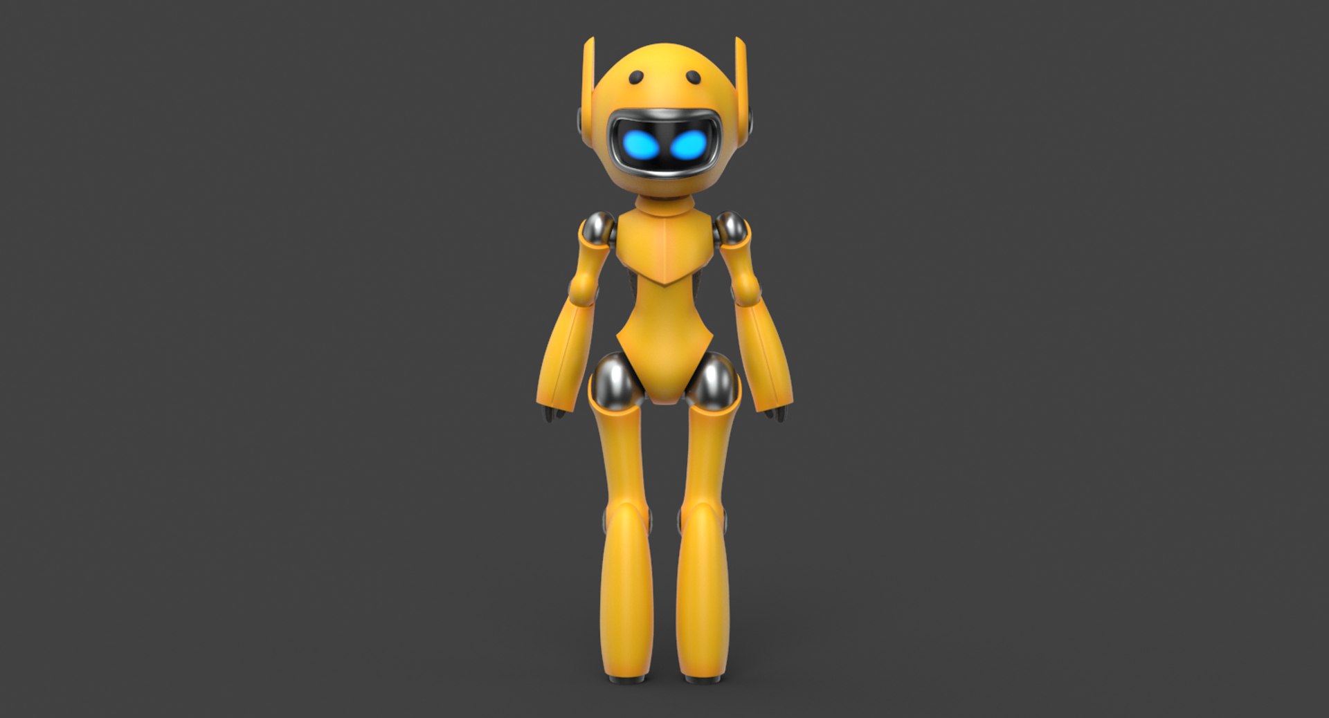 Cute Robot Yellow Model - TurboSquid 1283069