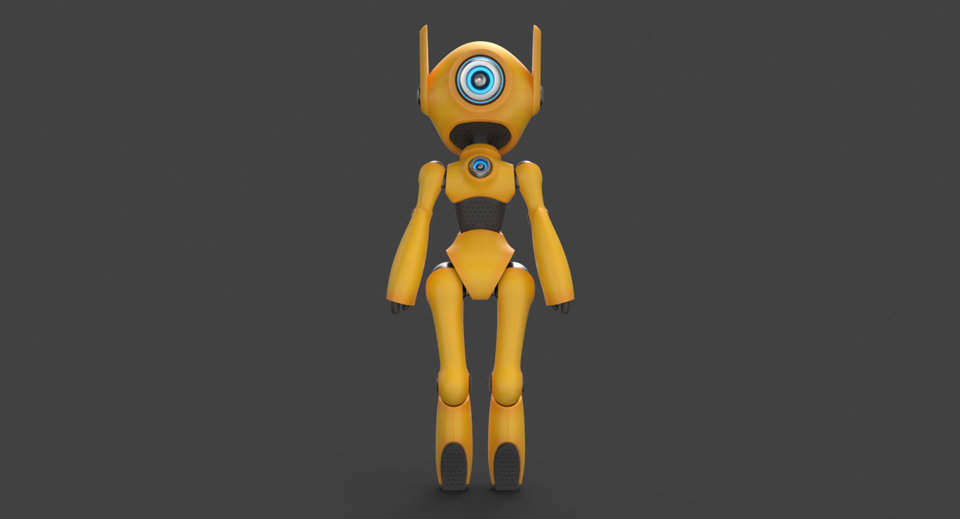 Cute Robot Yellow Model - TurboSquid 1283069