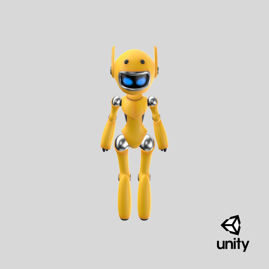 Cute Robot Yellow Model - TurboSquid 1283069