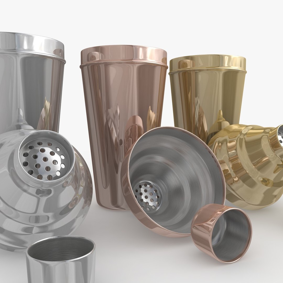 3d model cocktail shaker set