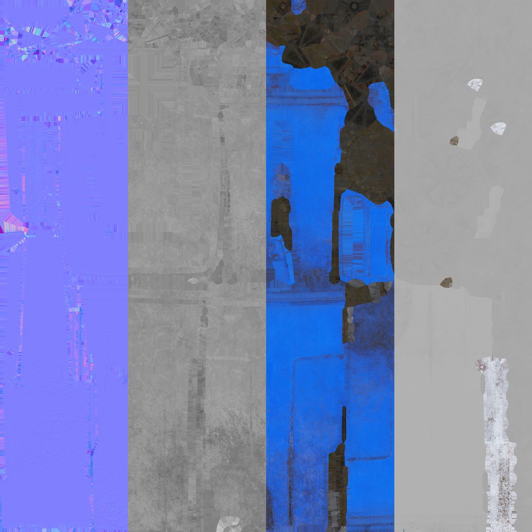 3D Trashcan 03 Blue Dirty - TurboSquid 2056182