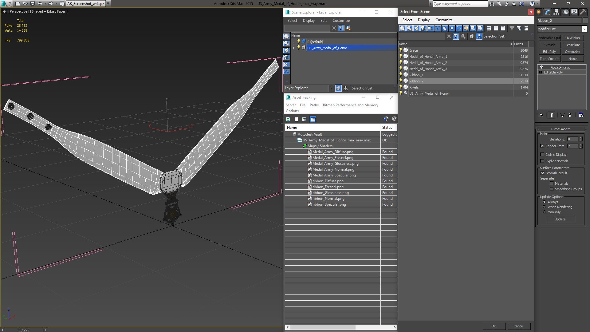 US Army Medal Of Honor 3D Model - TurboSquid 2046647