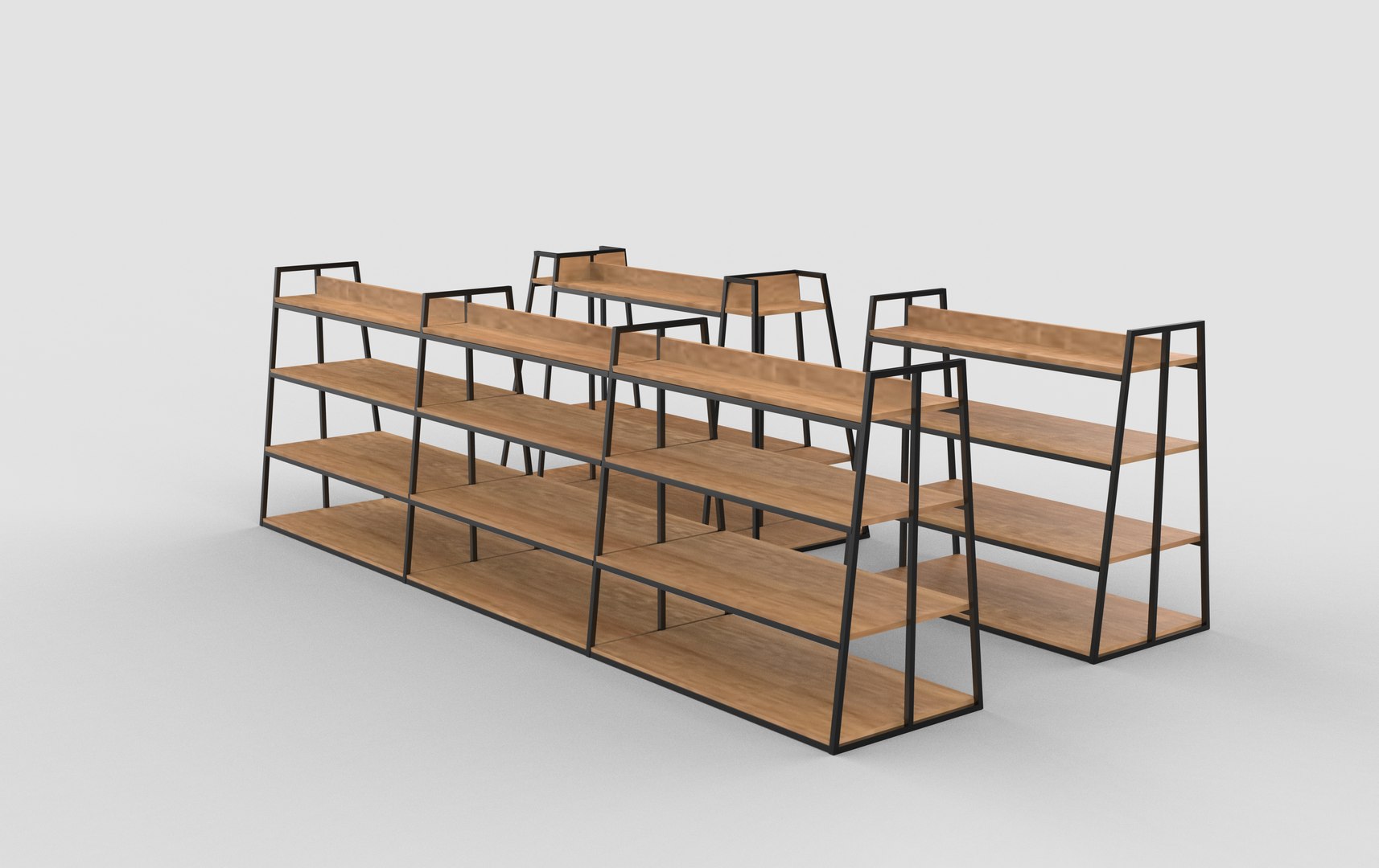 3D Wooden Display Shelves 3D Model - TurboSquid 2476621