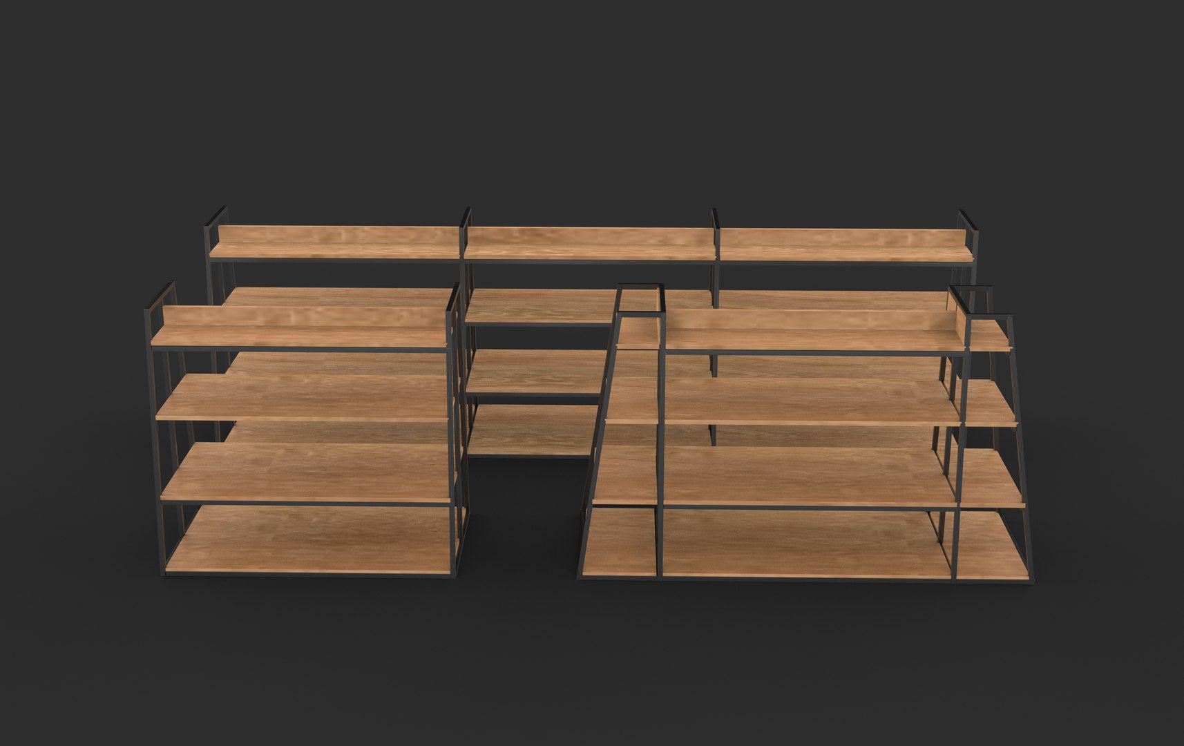 3D Wooden Display Shelves 3D Model - TurboSquid 2476621