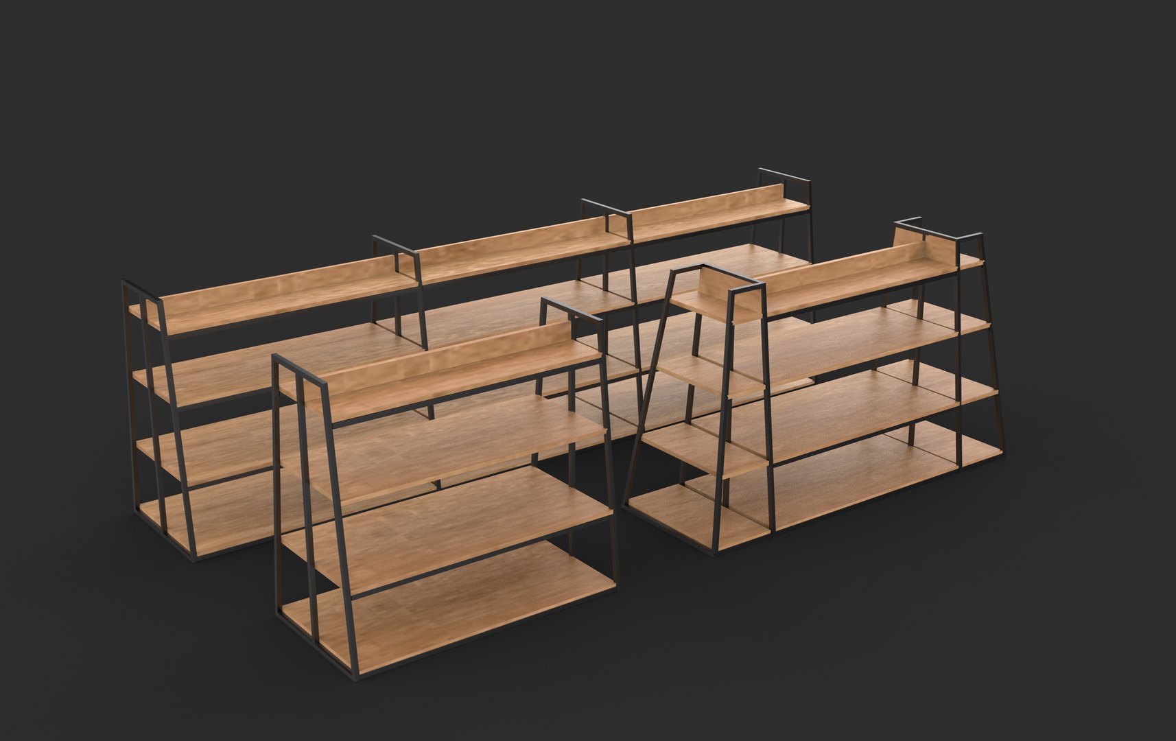 3D Wooden Display Shelves 3D Model - TurboSquid 2476621