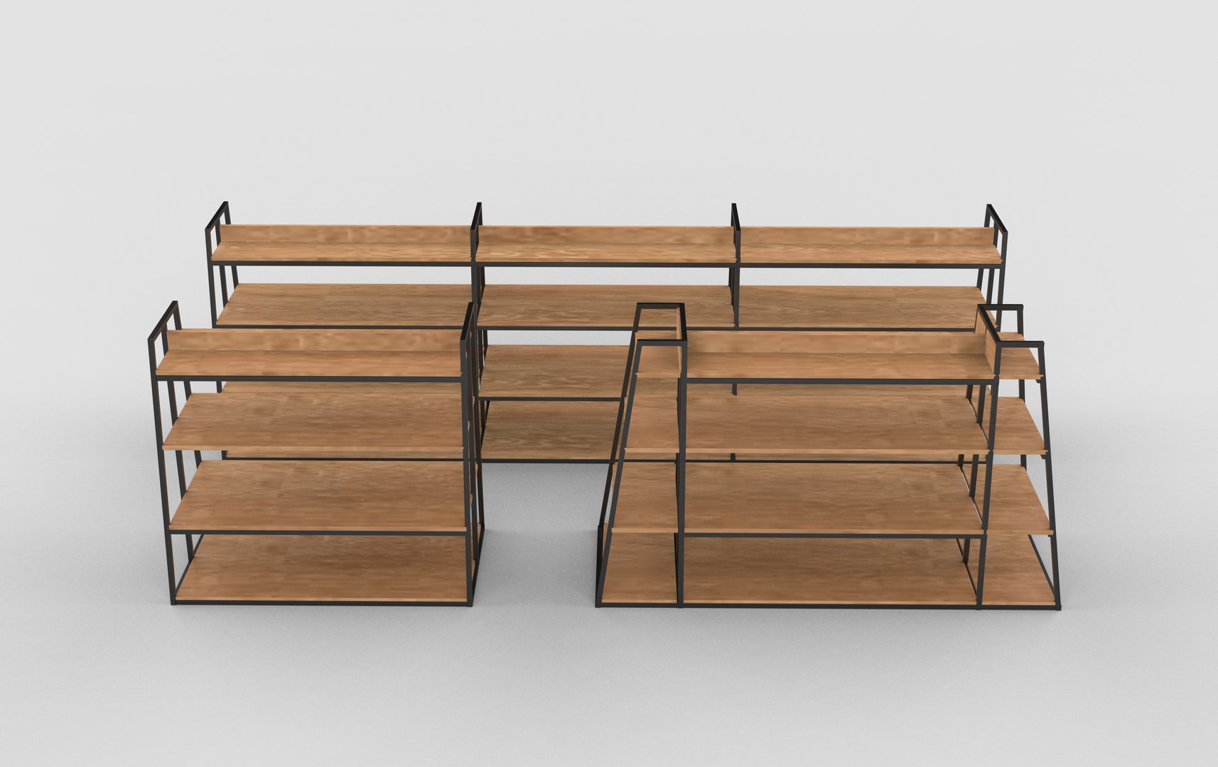 3D Wooden Display Shelves 3D Model - TurboSquid 2476621
