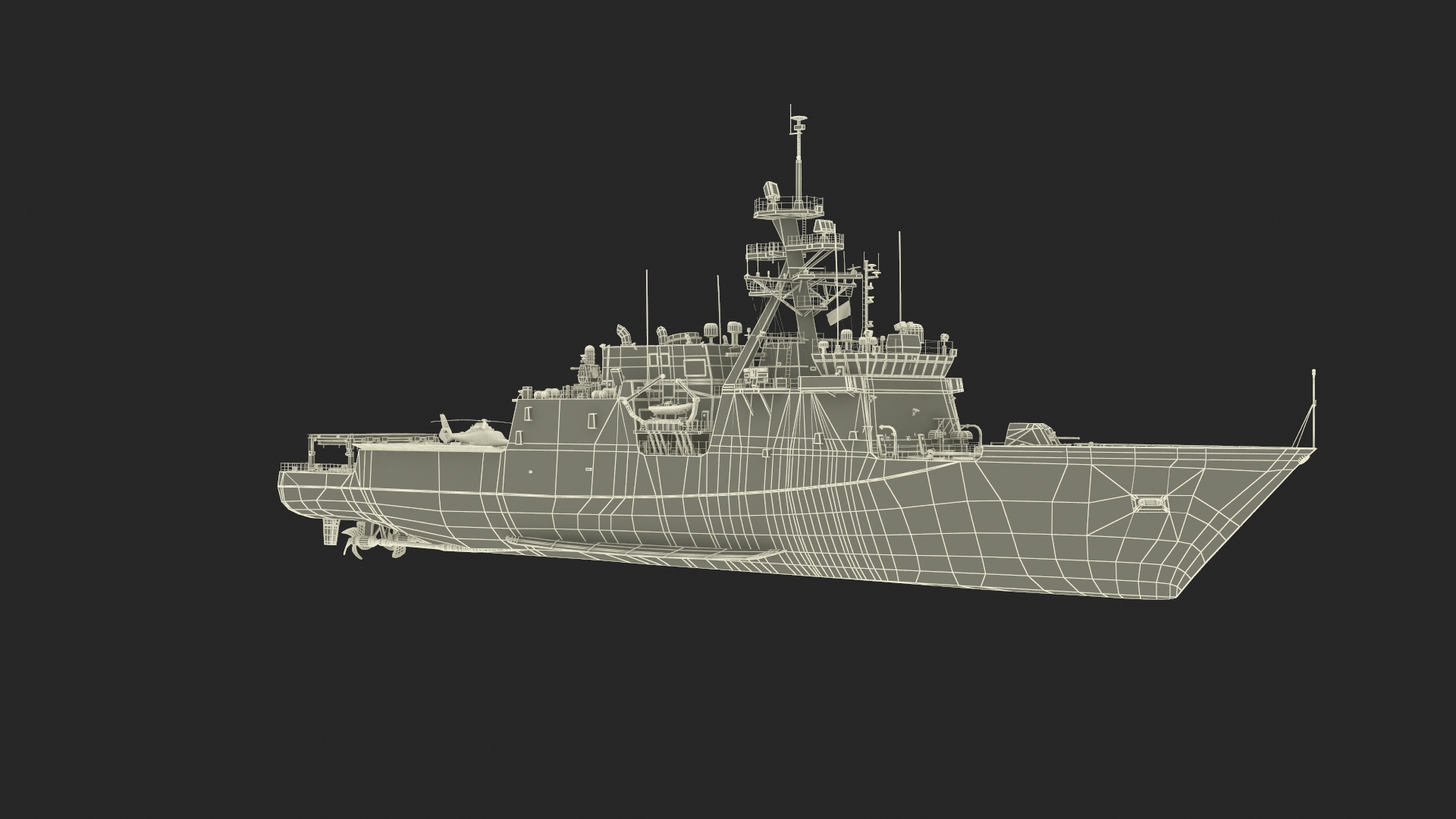 Large Coast Guard Vessel With Patrol Helicopter 3D Model - TurboSquid ...