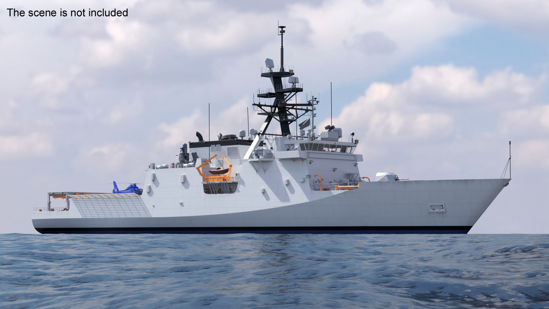 Large Coast Guard Vessel With Patrol Helicopter 3D Model - TurboSquid ...