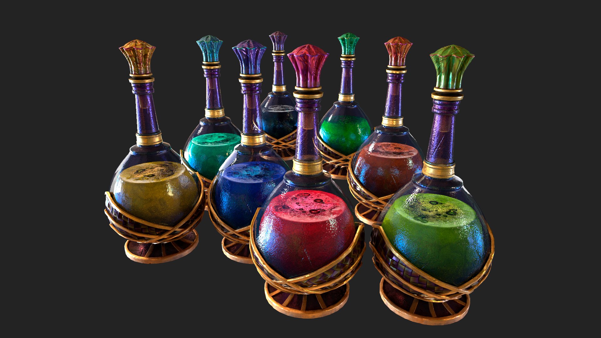 3D Potion In A Bottle Model - TurboSquid 1825427